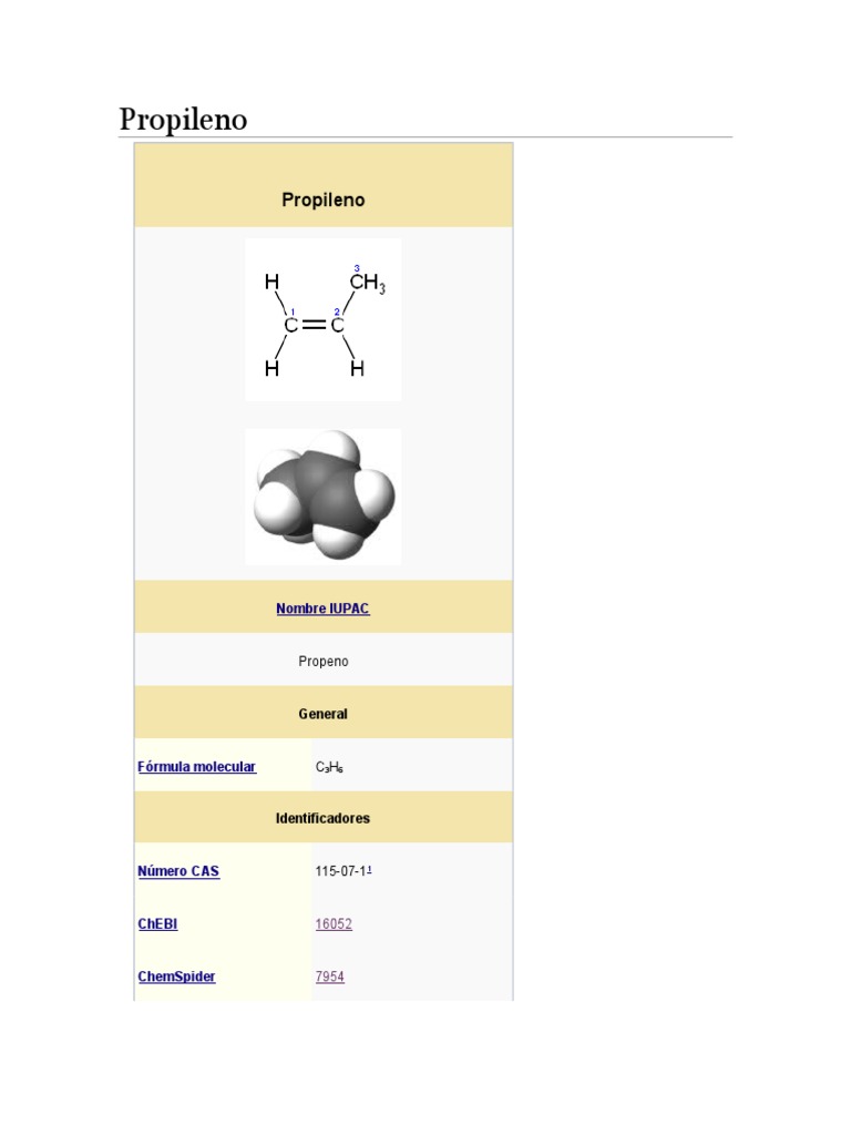 Propileno | Sustancias químicas | Compuestos químicos