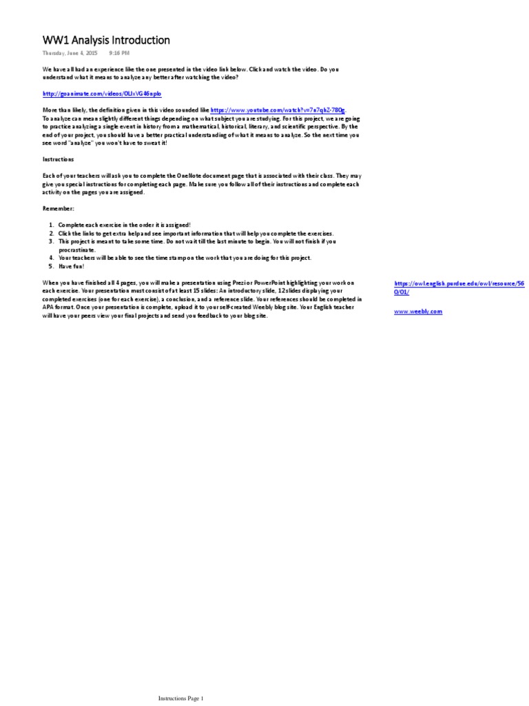 Analyzing Wwi E-Portfolio | PDF | Screenshot | Poetry