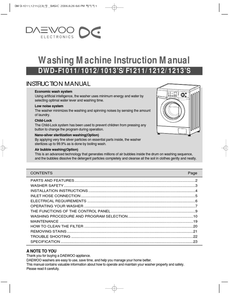 Manual Lavadora Daewoo | PDF | Washing Machine | Laundry