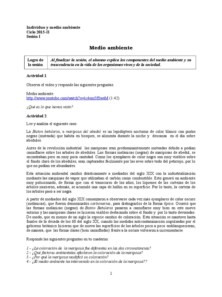 Impacto del Medio Ambiente en Especies | PDF | Entorno natural | Sociedad