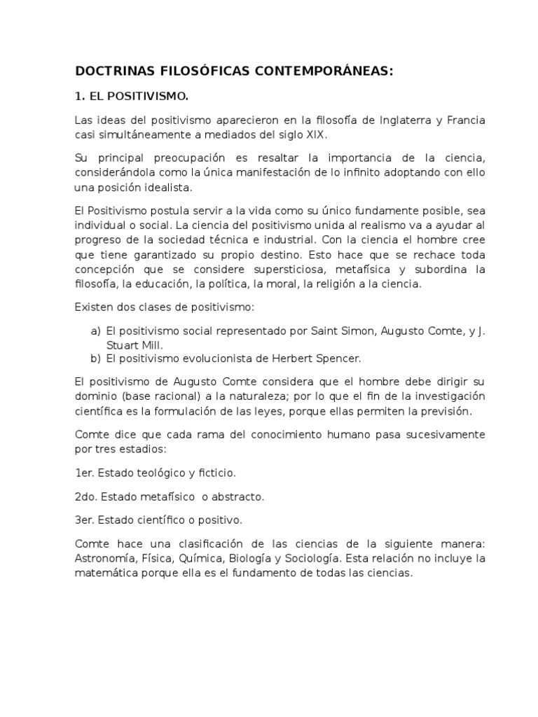 Doctrinas filosóficas y ciencias modernas | PDF | Alma | Positivismo
