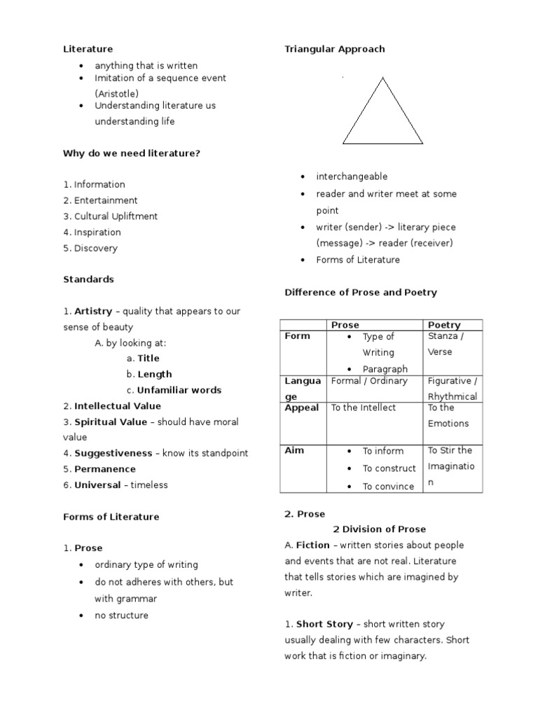 Literature Triangular Approach | PDF | Poetry | Narration