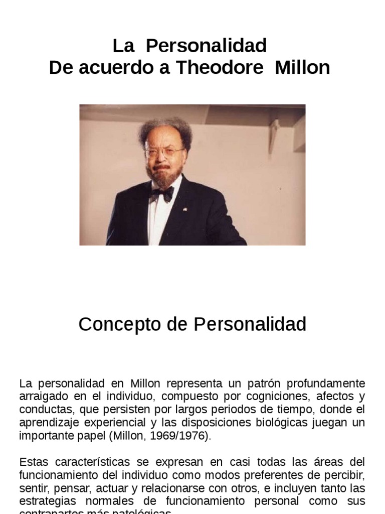 Teoría de la Personalidad de Millon | PDF | Comportamiento | Evolución