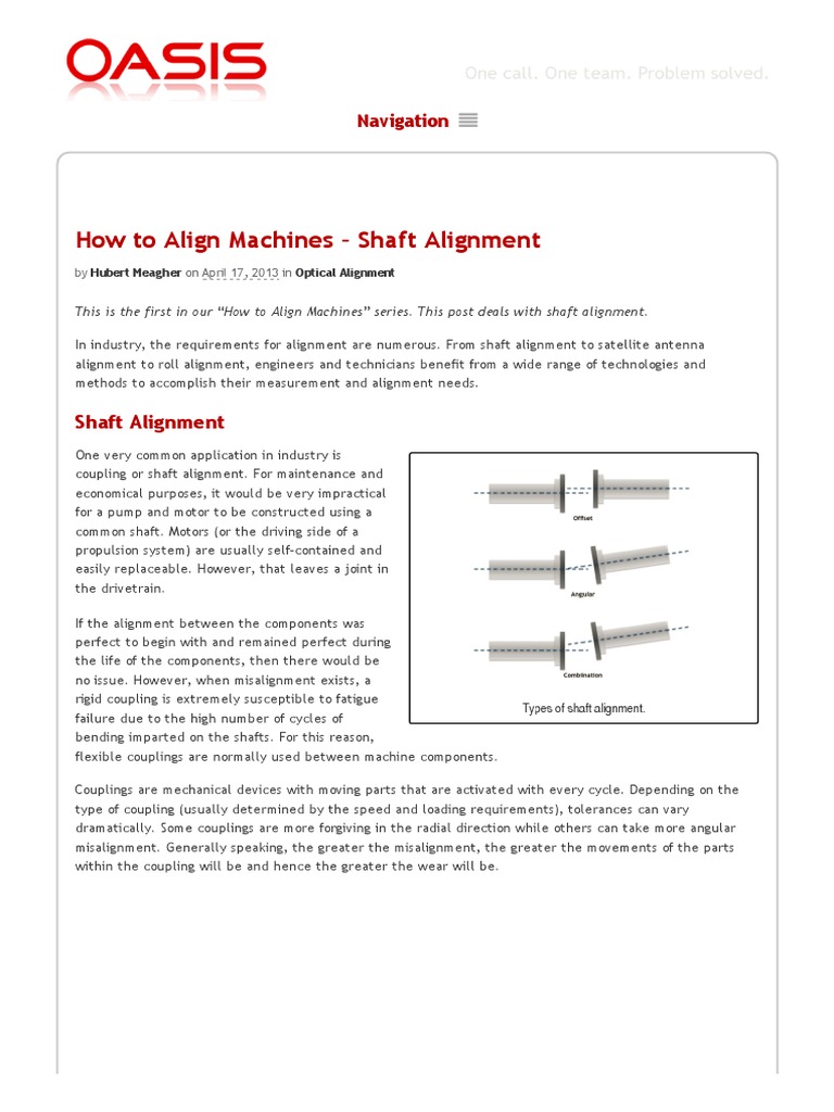 Shaft Alignment Techniques Explained | PDF | Mechanical Engineering ...