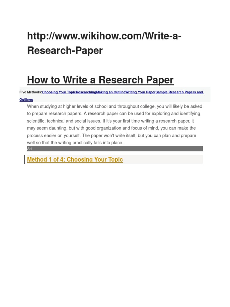 How To Write A Research Paper 1 | PDF | Citation | Books