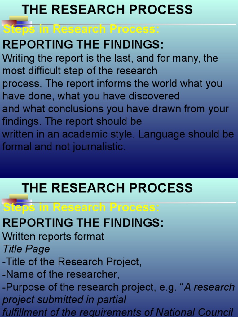 Reporting Findings | PDF | Methodology | Scientific Method