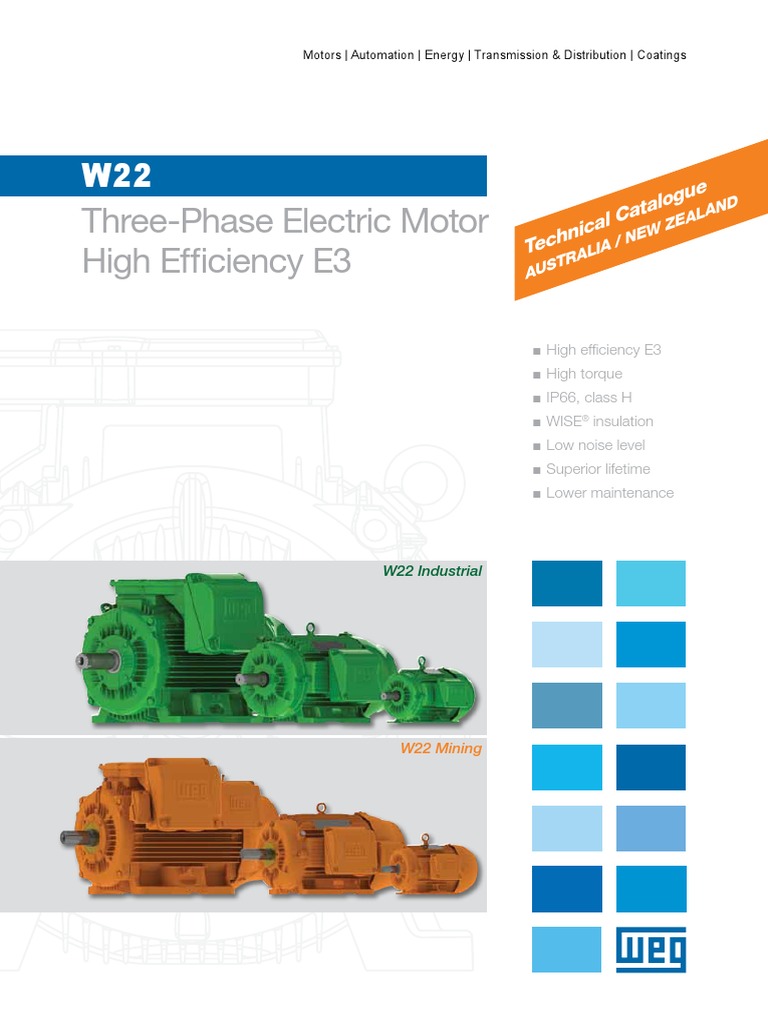 WEG w22 Three Phase Motor Technical Australia New Zealand Market ...