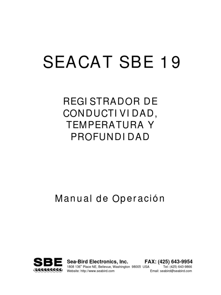Manual de Operación SBE 19 SEACAT | PDF | Memoria del ordenador ...