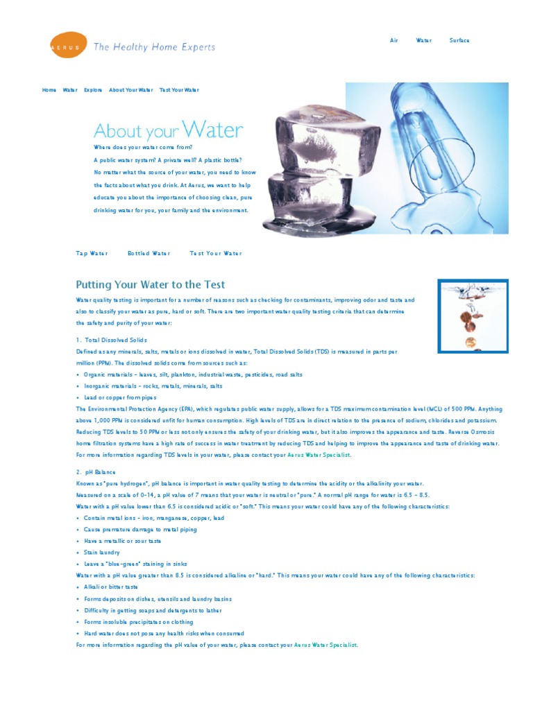Test Your Water | PDF | Drinking Water | Water