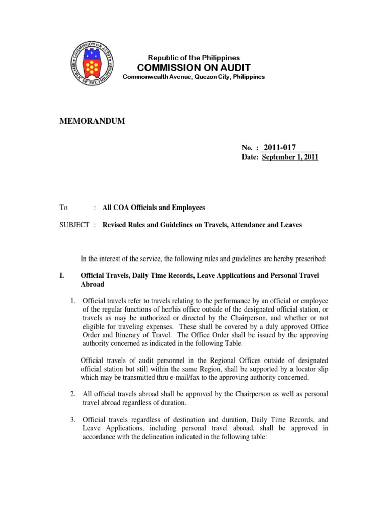 Commission On Audit: Memorandum | PDF | Secretary | Audit