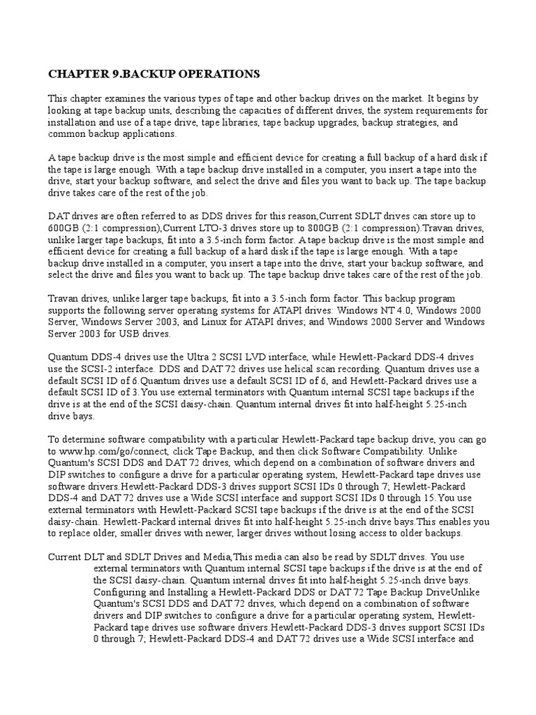 Backup Operations Guide | PDF | Backup | Computer File