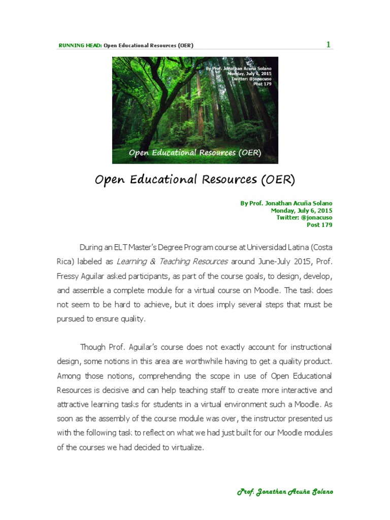 Open Educational Resources Oer Pdf Human Communication