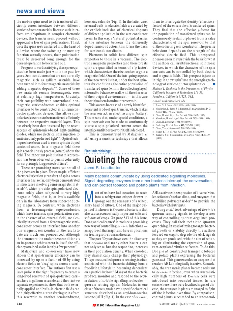 6044 - Quieting The Raucous Crowd | PDF | Bacteria | Semiconductors