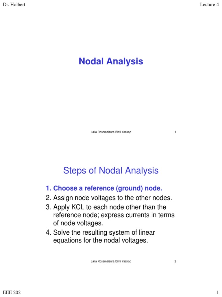 1 Nodal Analysis Pdf Electrical Network Electrical Circuits