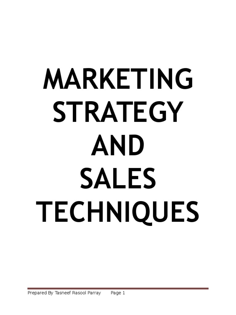 Marketing Strategy And Pdf Sales Product Business