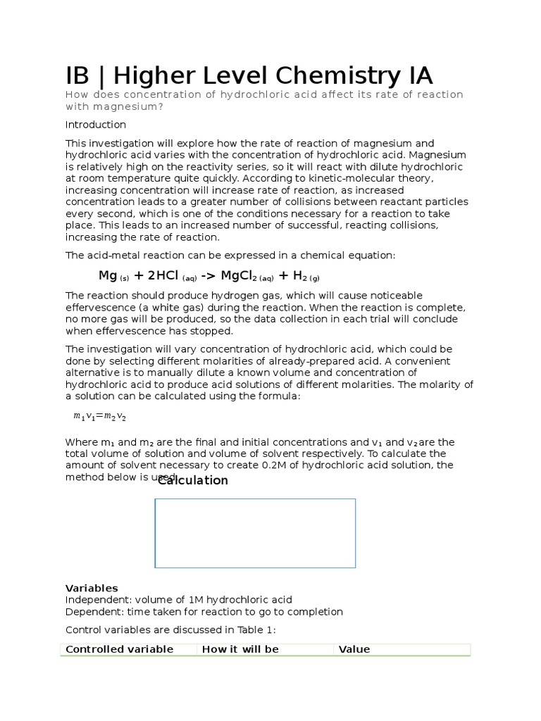IA - Metals and Acids | PDF | Reaction Rate | Chemical Reactions
