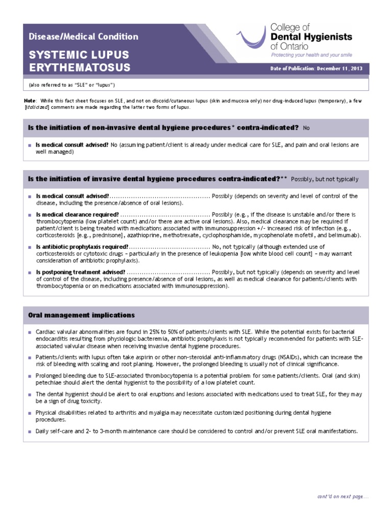 CDHO Factsheet Lupus | PDF | Systemic Lupus Erythematosus | Immunology