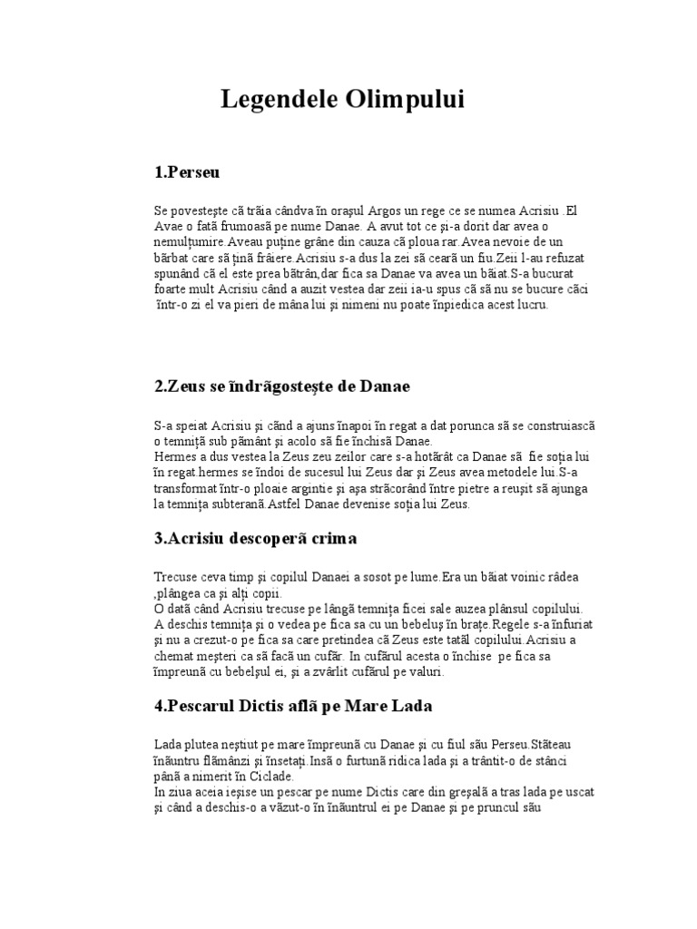 Legendele Olimpului | PDF