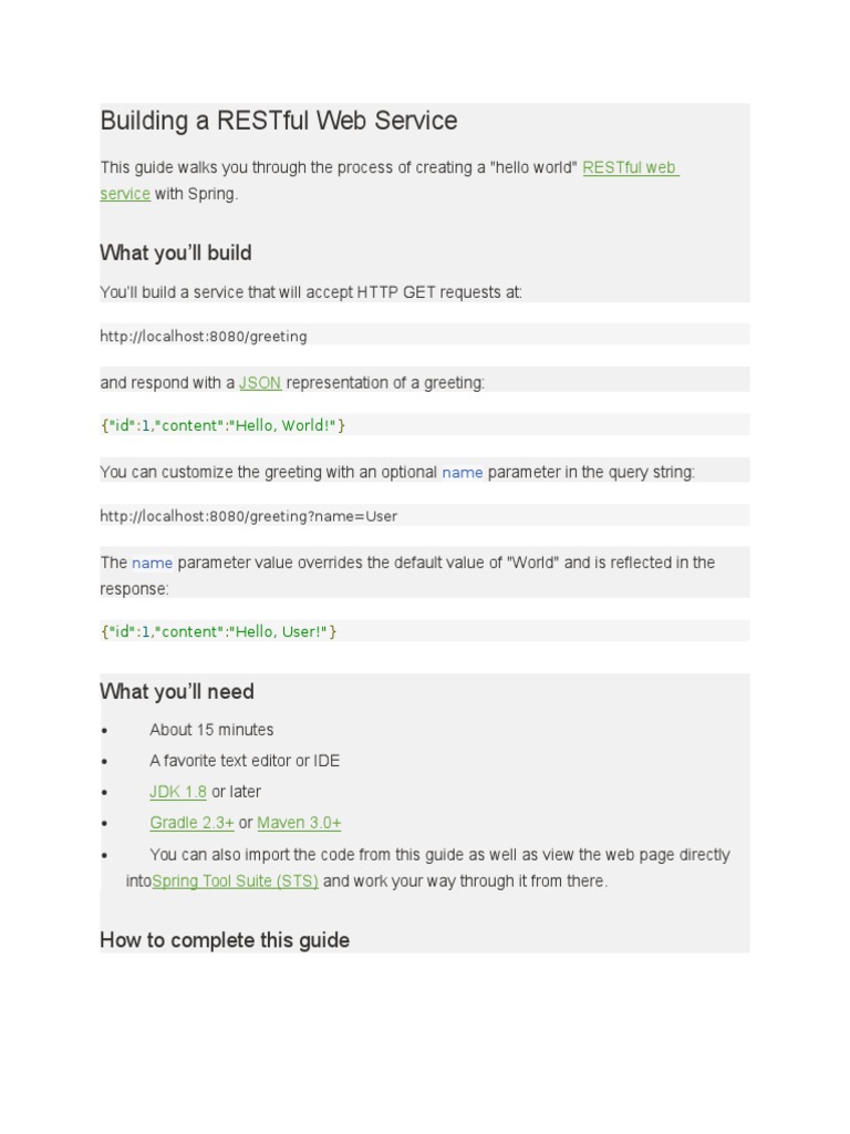 Building A RESTful Web Service | PDF | Representational State Transfer | Java (Programming Language)