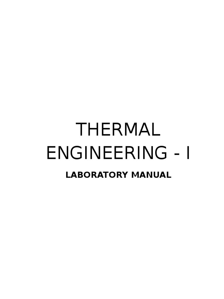 Thermal Engineering Lab Experiments Guide | PDF | Piston | Steam Engine
