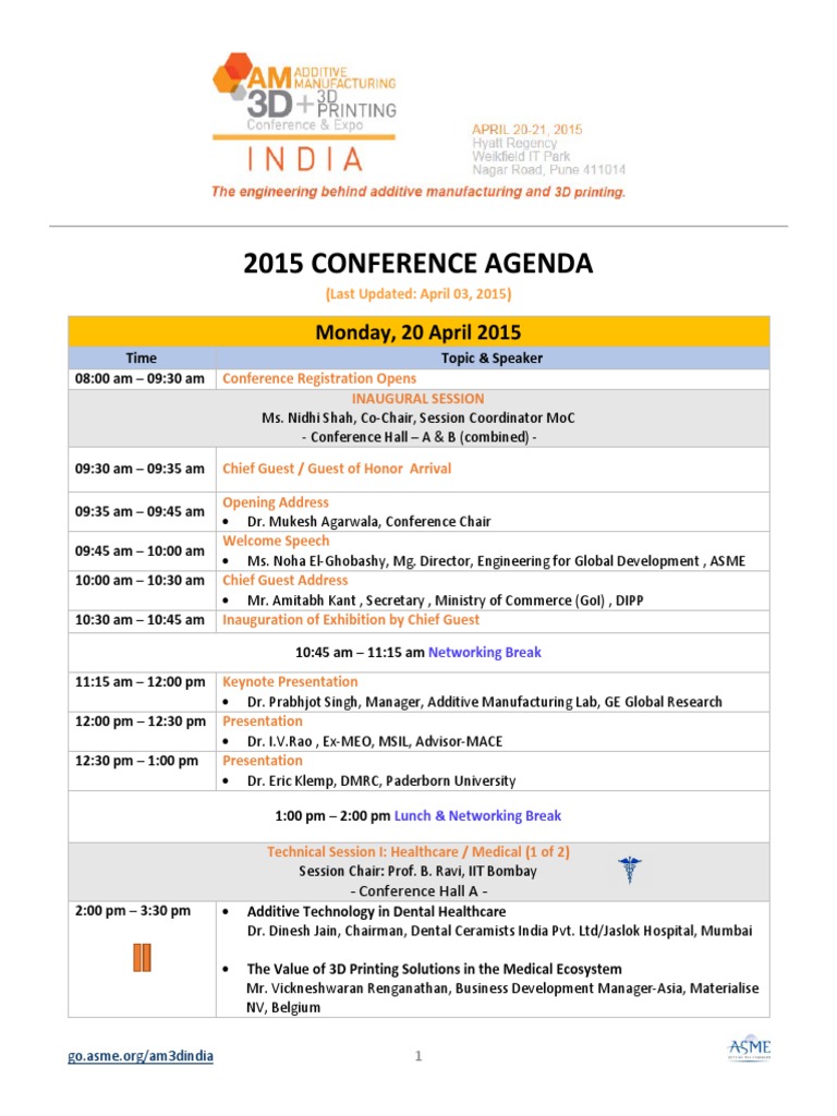 AM3D India Program 04-03-2015 | PDF | 3 D Printing | Industries