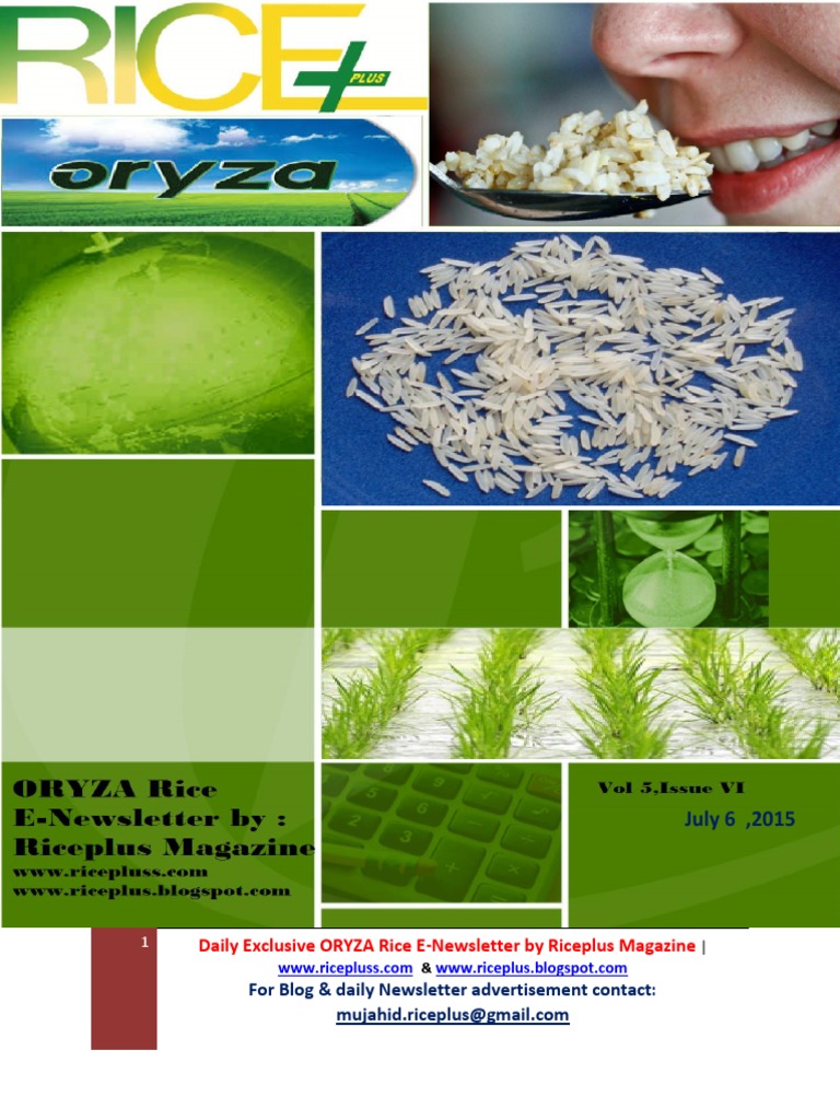 6th July (Monday), 2015 Daily Exclusive ORYZA E-Rice Newsletter by ...