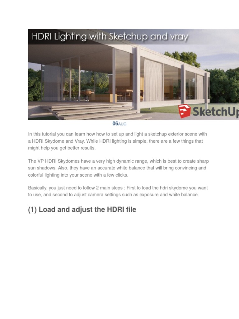 HDRI Lighting With Sketchup and Vray | PDF | High Dynamic Range Imaging ...
