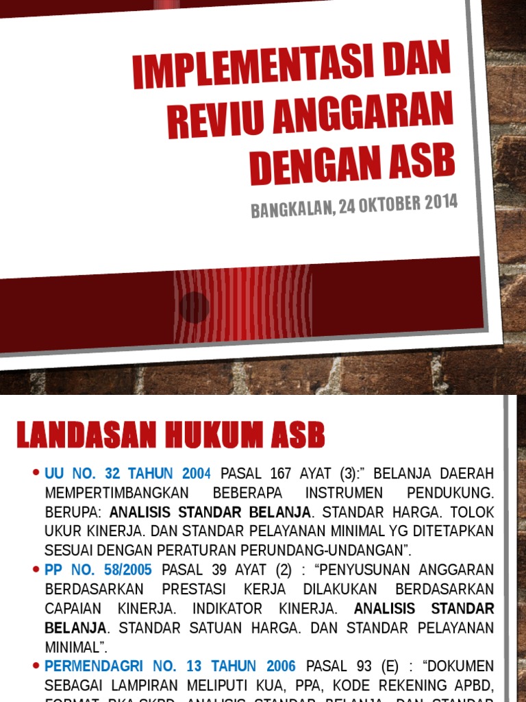 Implementasi Dan Reviu Anggaran Dengan ASB | PDF