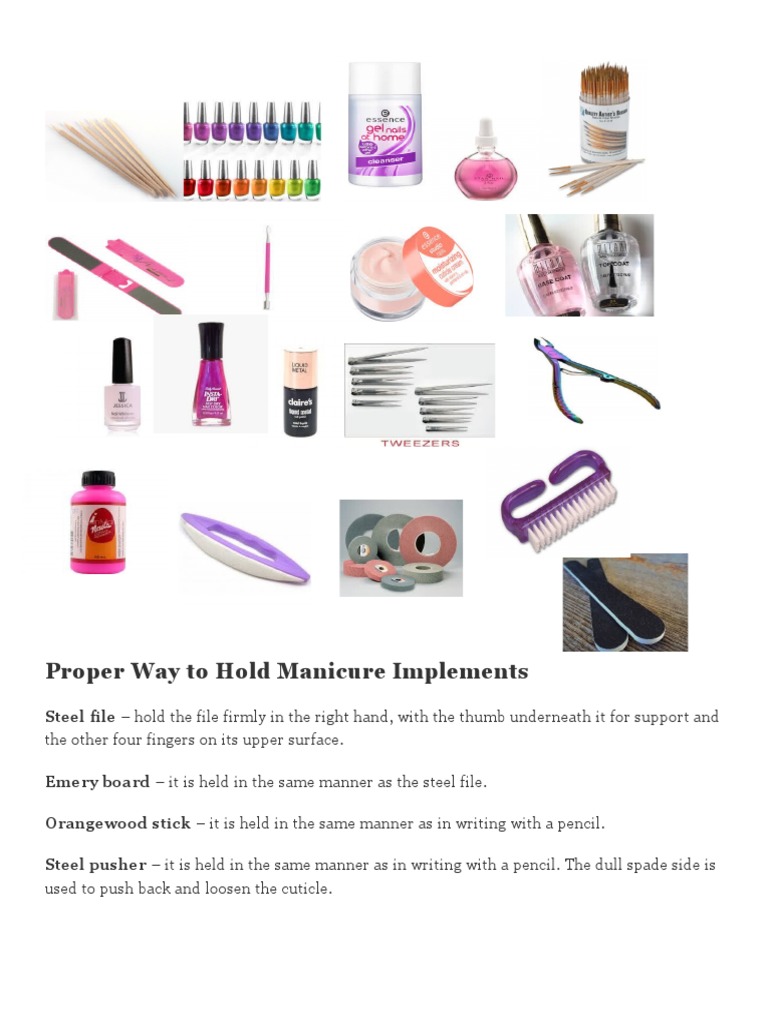 Proper Way to Hold Manicure Implements.docx | Nail (Anatomy) | Bleach
