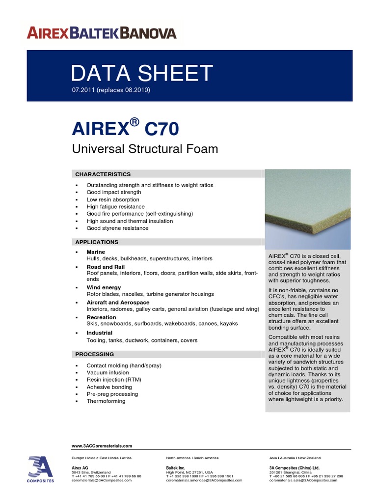 Data Sheet C70 E 072011 02 | PDF | Composite Material | Manmade Materials