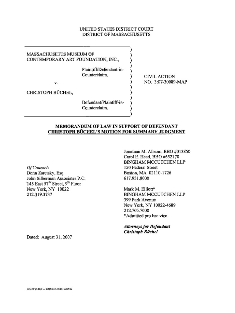 Buchel Summary Judgment Brief | PDF