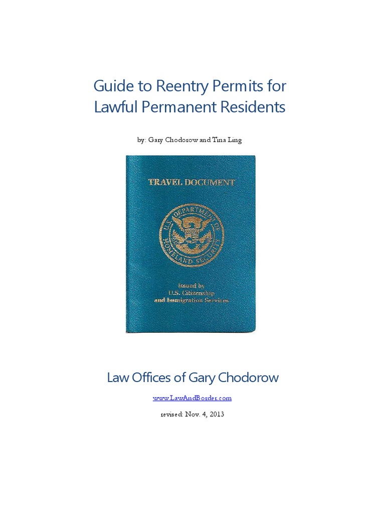 Guide To Reentry Permits Green Card | PDF | Permanent Residence (United ...