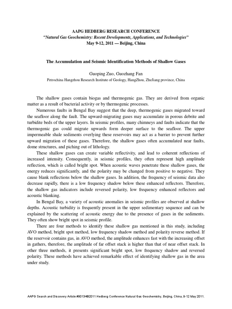 Shallow Gas Identification PDF | Download Free PDF | Reflection ...