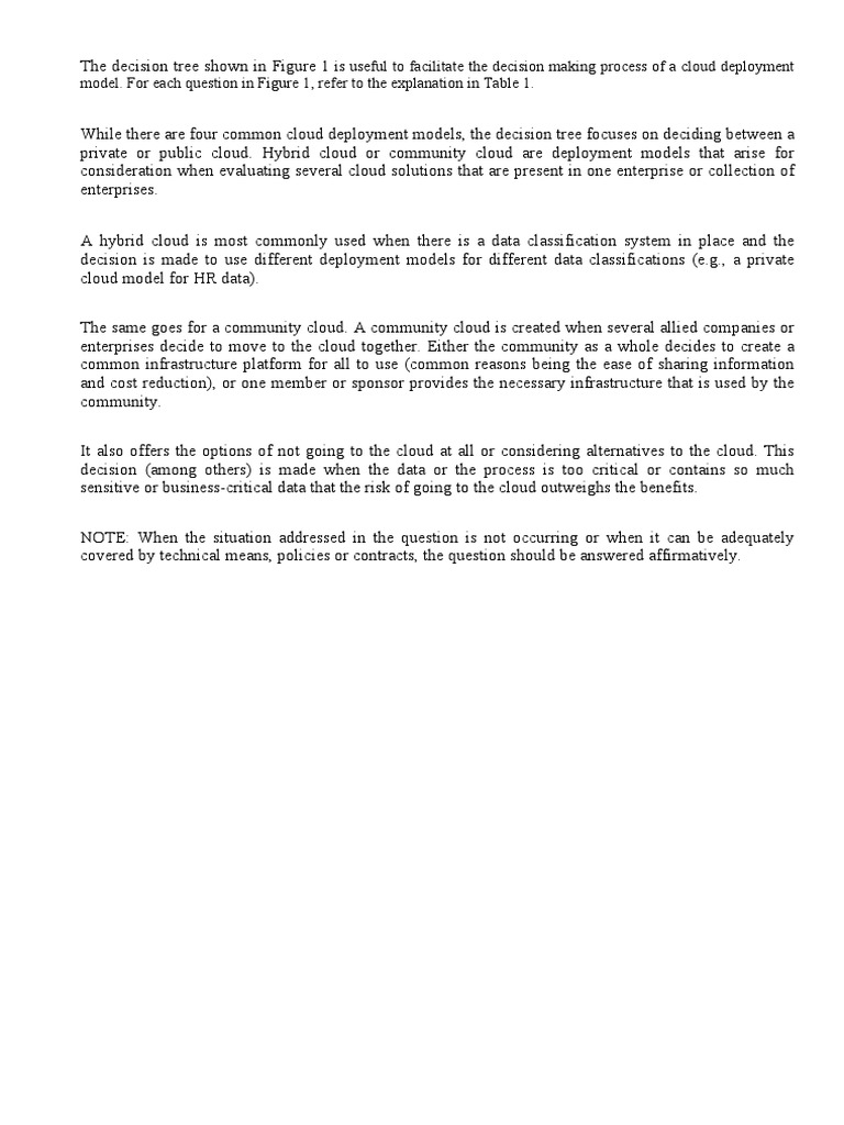 Cloud Deployment Model Decision Tree | Download Free PDF | Service ...