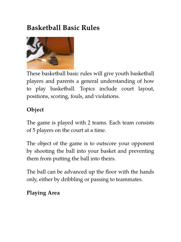 An Introduction to the Basic Rules of Basketball: Court Layout ...