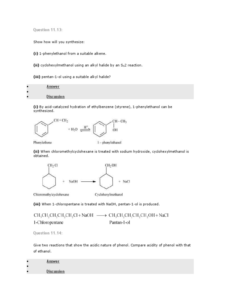 11 alcohols phenols and ethers | Ether | Alcohol