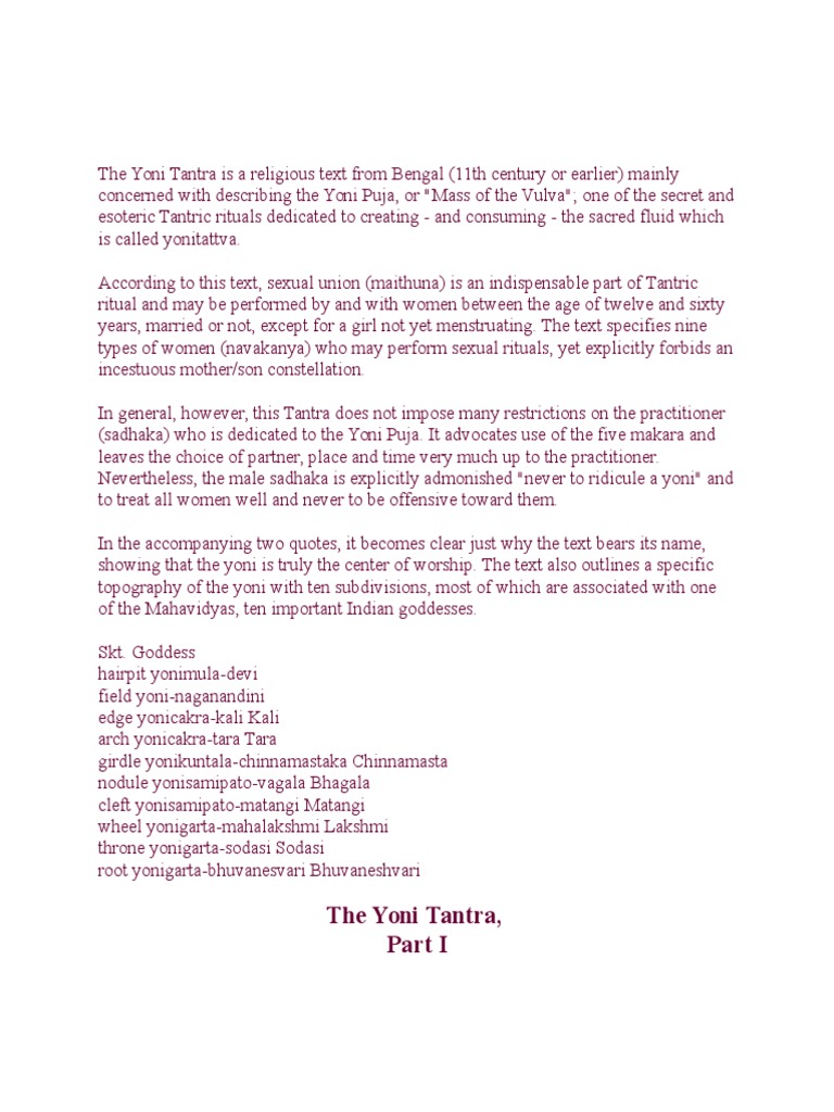Tantra - YONI | PDF | Devi | Shiva