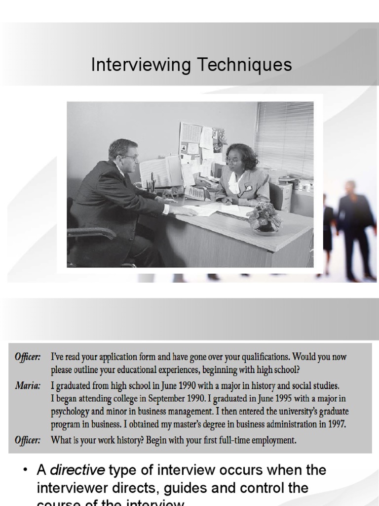 Key Interview Techniques in Psychology | PDF | Diagnostic And ...