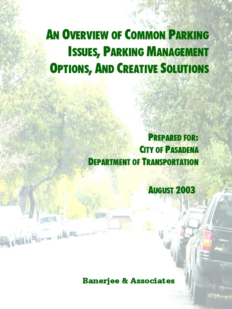 Common Parking Issues, Management and Creative Solutions | PDF ...