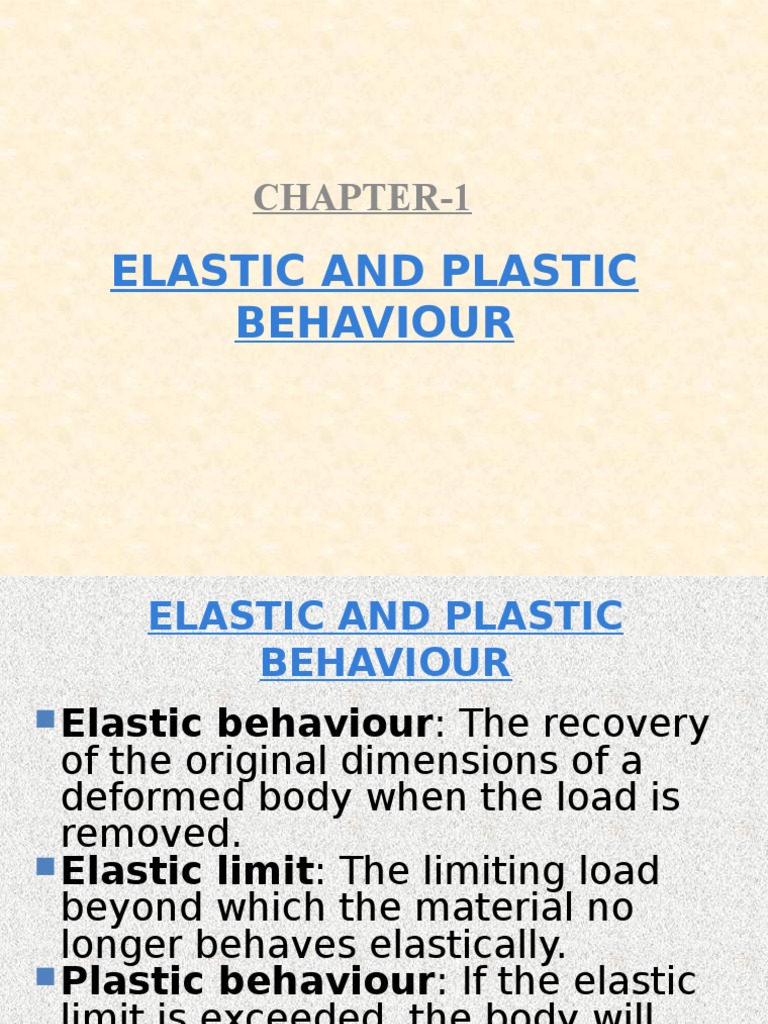 Elastic and Plastic Behaviour 2 | PDF | Deformation (Engineering ...