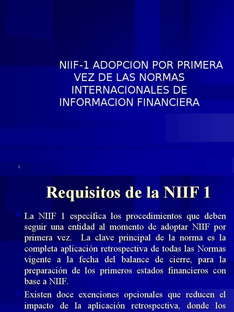 Niif 1 Trabajo | PDF | normas internacionales de INFORMACION FINANCIERA ...