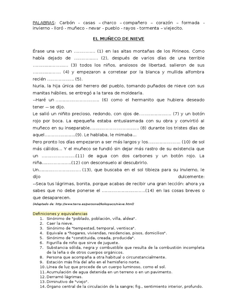 Textos para completar con palabras | PDF | León