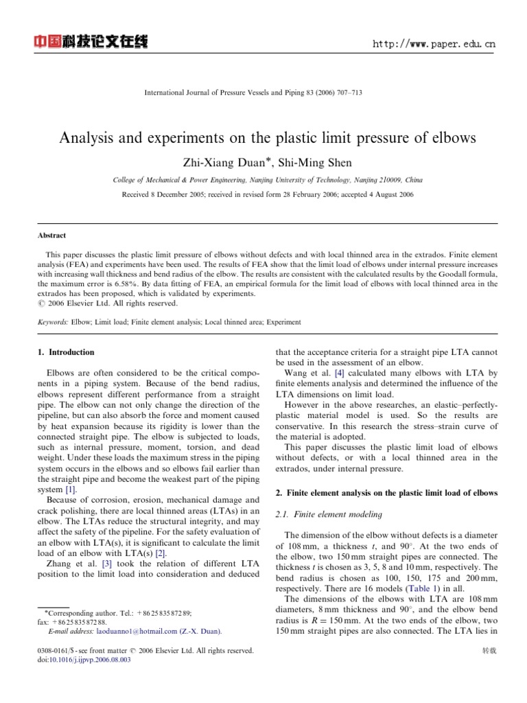 Ffs Fea Pipe Elbow | PDF | Strength Of Materials | Building Engineering