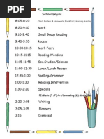 1st Grade Daily Schedule | PDF