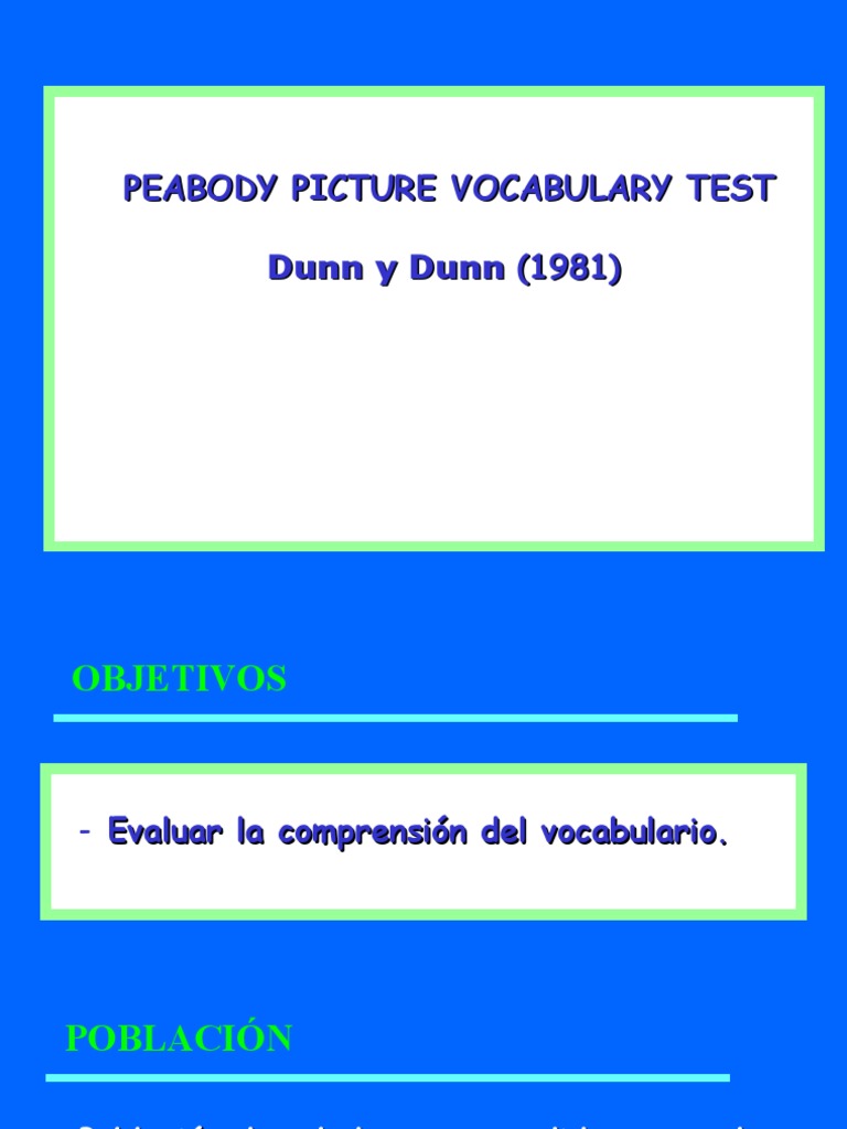 Test Vocabulario Peabody | PDF
