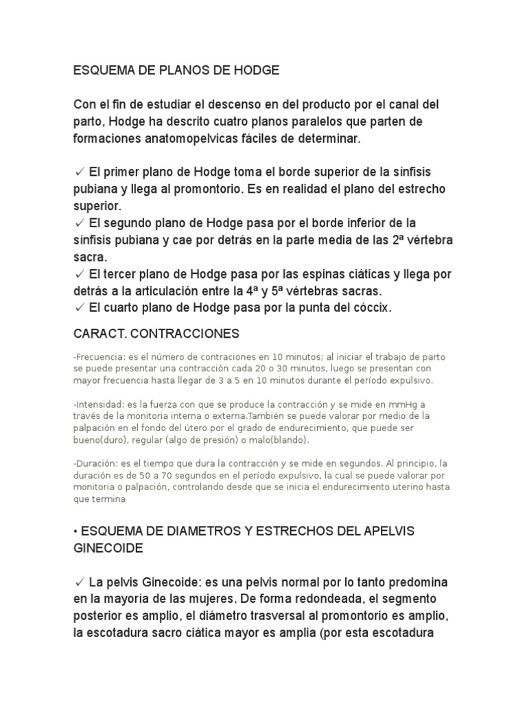 Planos de Hodge | PDF | Pelvis | Parto