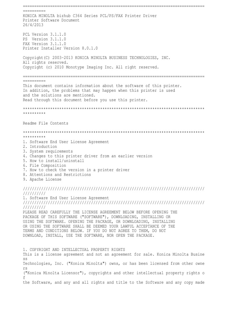 ReadKONICA MINOLTA Bizhub C364 Series PCL/PS/FAX Printer Driver Printer ...