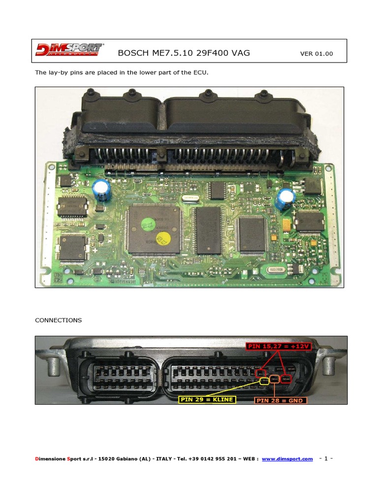 Bosch ME7.5.10 ECU Pinout Guide | PDF | Computers | Technology ...