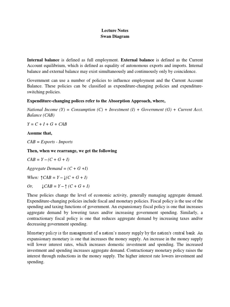 Swan Diagram Notes | Download Free PDF | Government Budget Balance ...