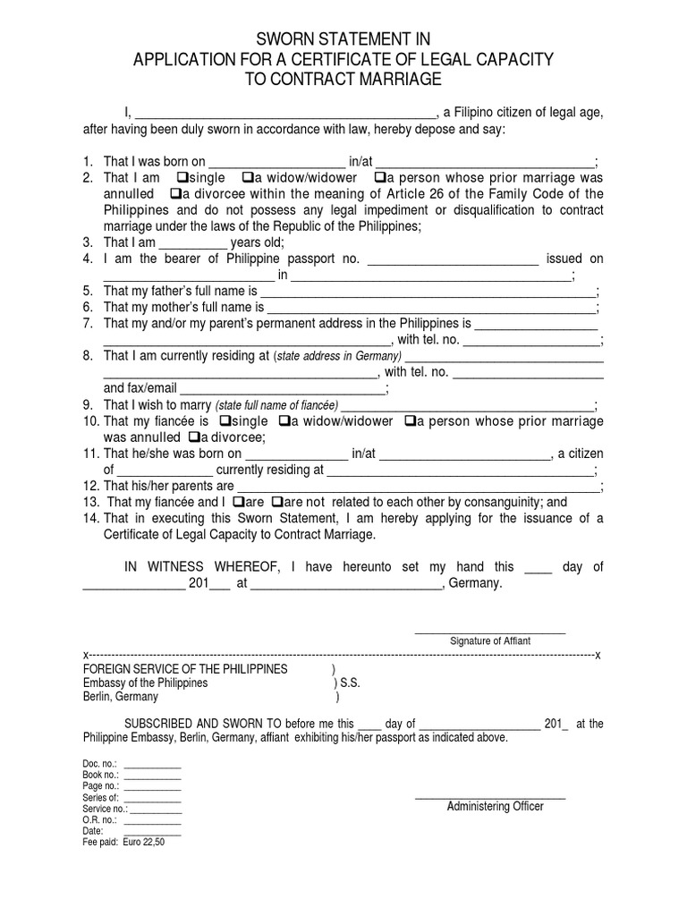 Application For Marriage License | PDF | Annulment | Marriage